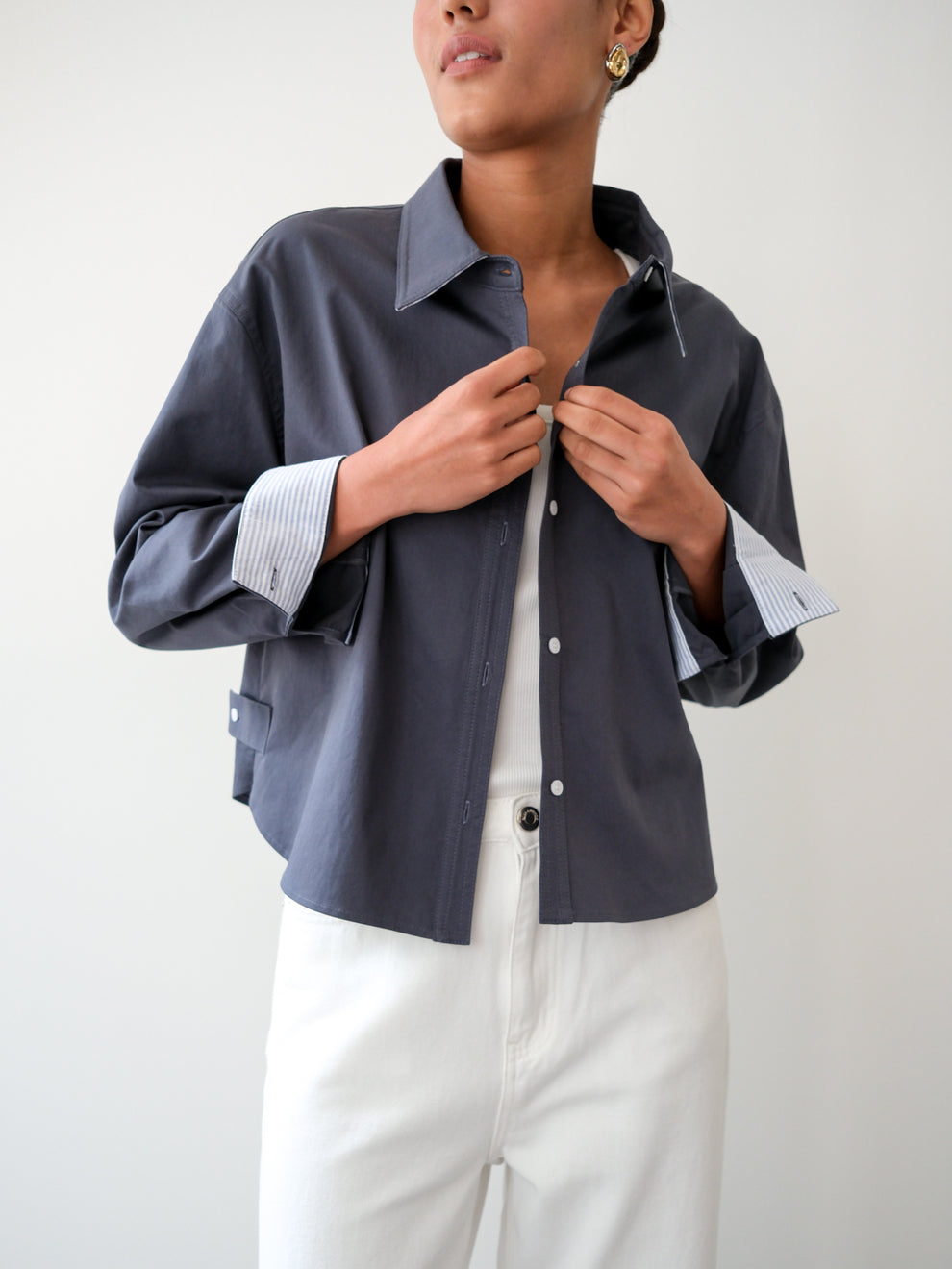 Nautical Contrast Cuff Shirt – goodaddition